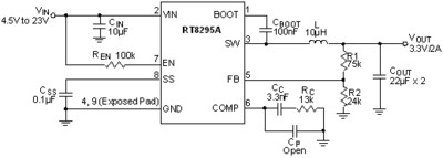 RT8296A - 3A, 23V, 340kHz Synchronous Step-Down Converter