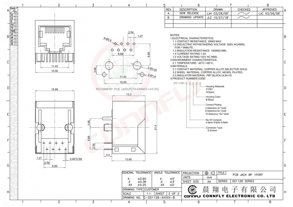 DS1128-S80BP technical drawing page 2