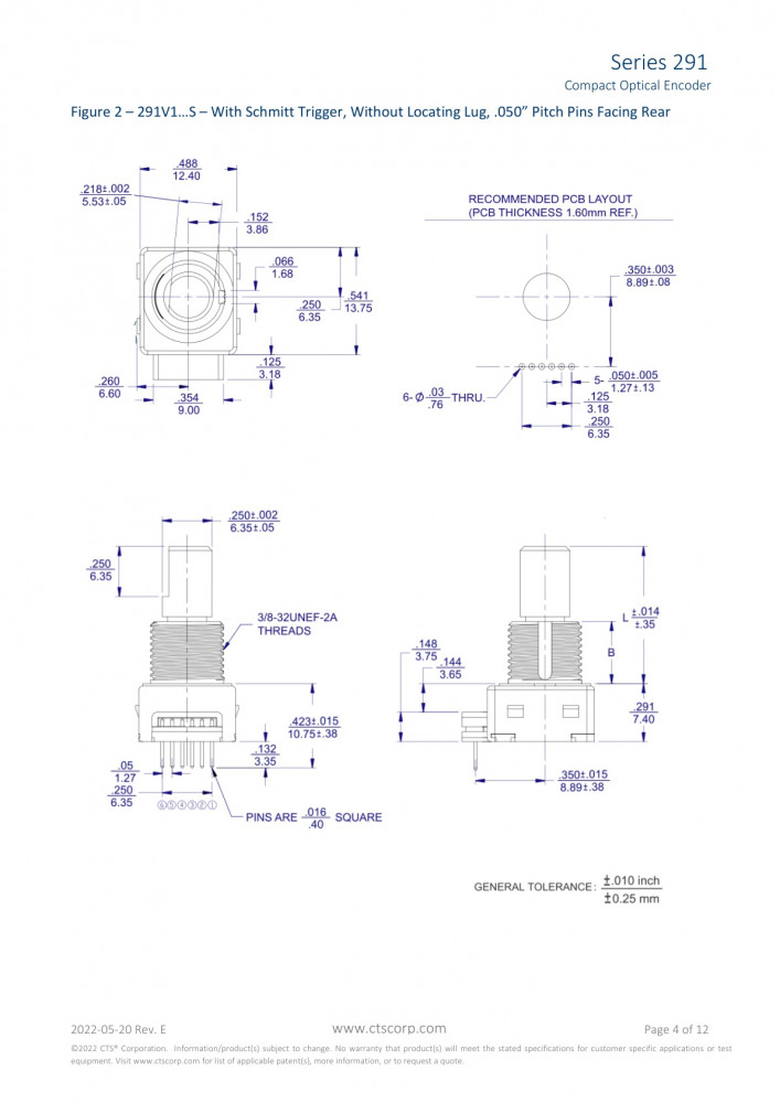 291 Series datasheet page 4
