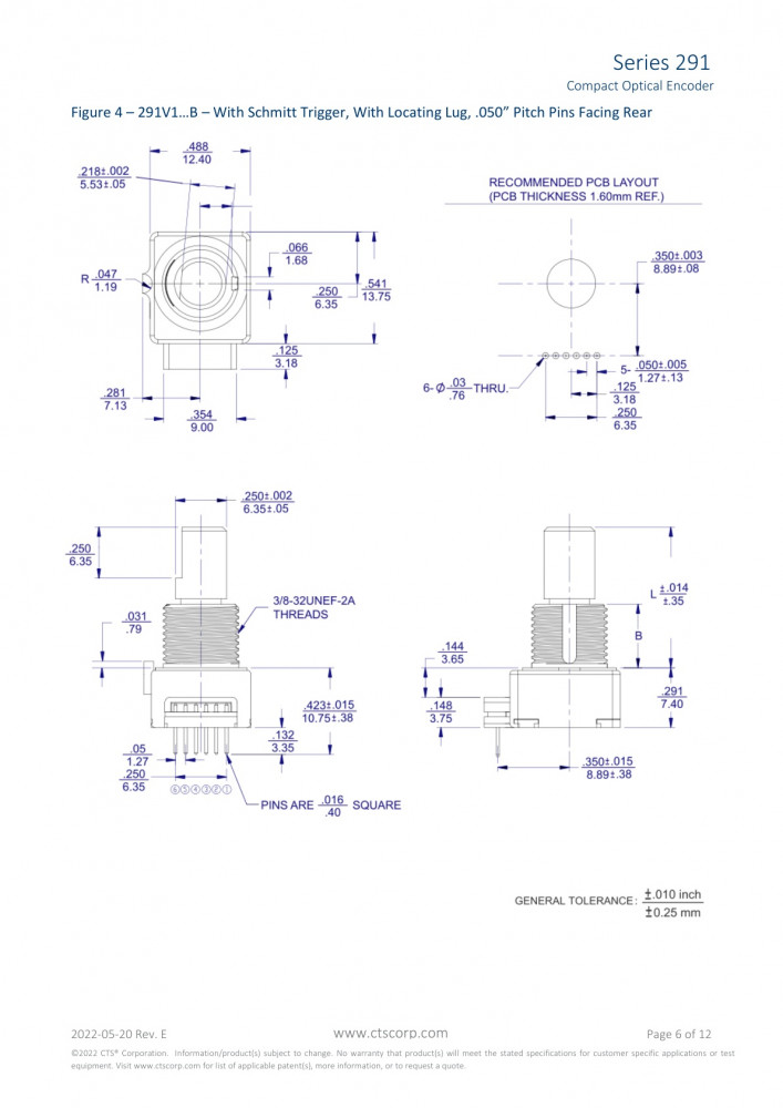 291 Series datasheet page 6