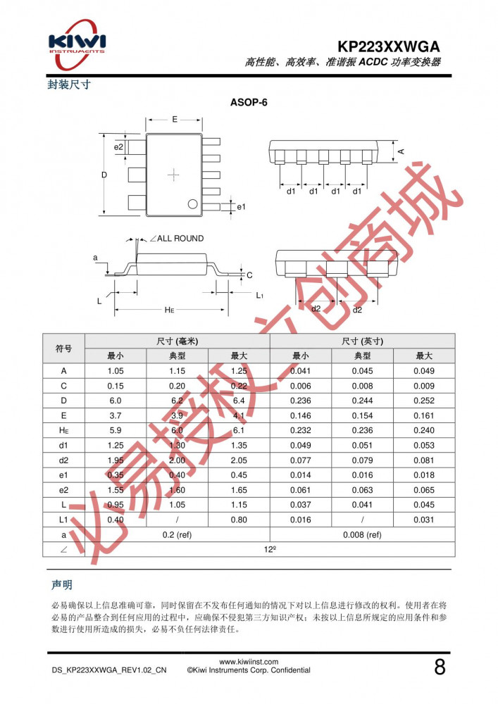 KP22308WGA datasheet page 8