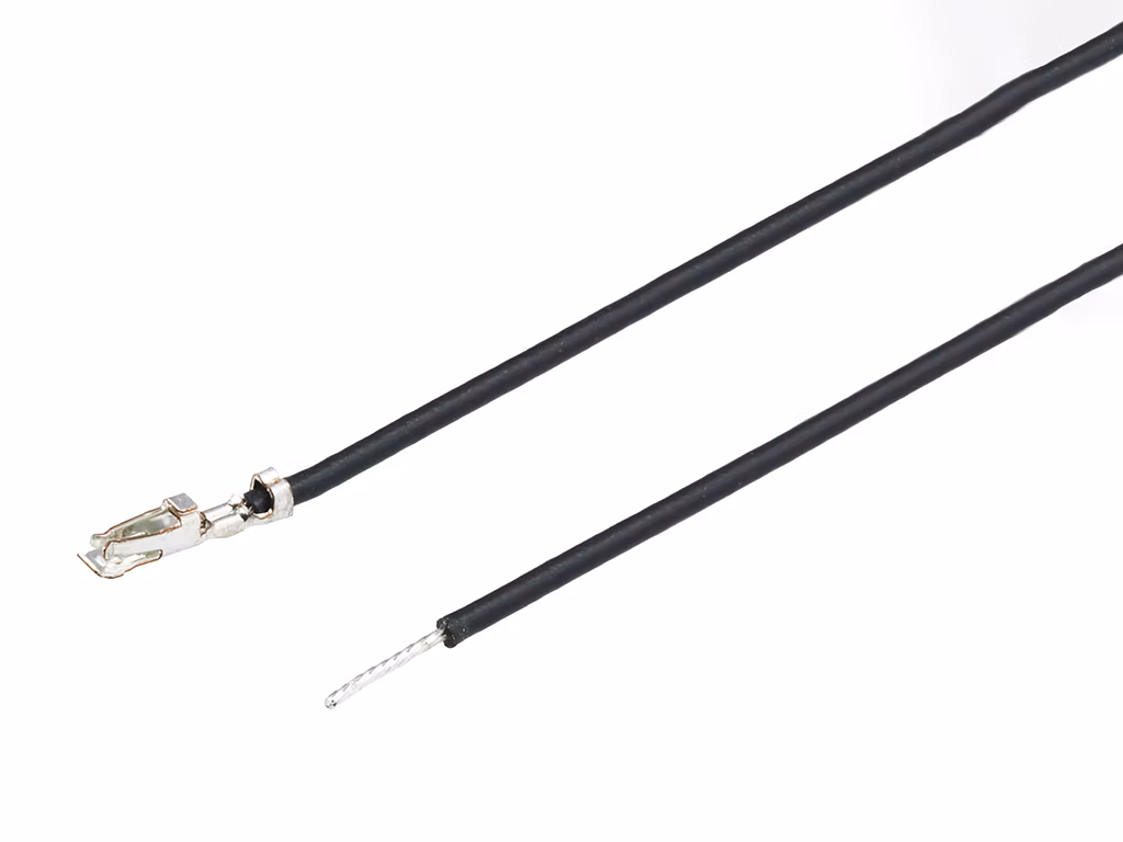 Pre-Crimped Lead Squba 1.8 Male-to-Pigtail, Tin (Sn) Plating, 300.00mm Length, 22 AWG, Black
