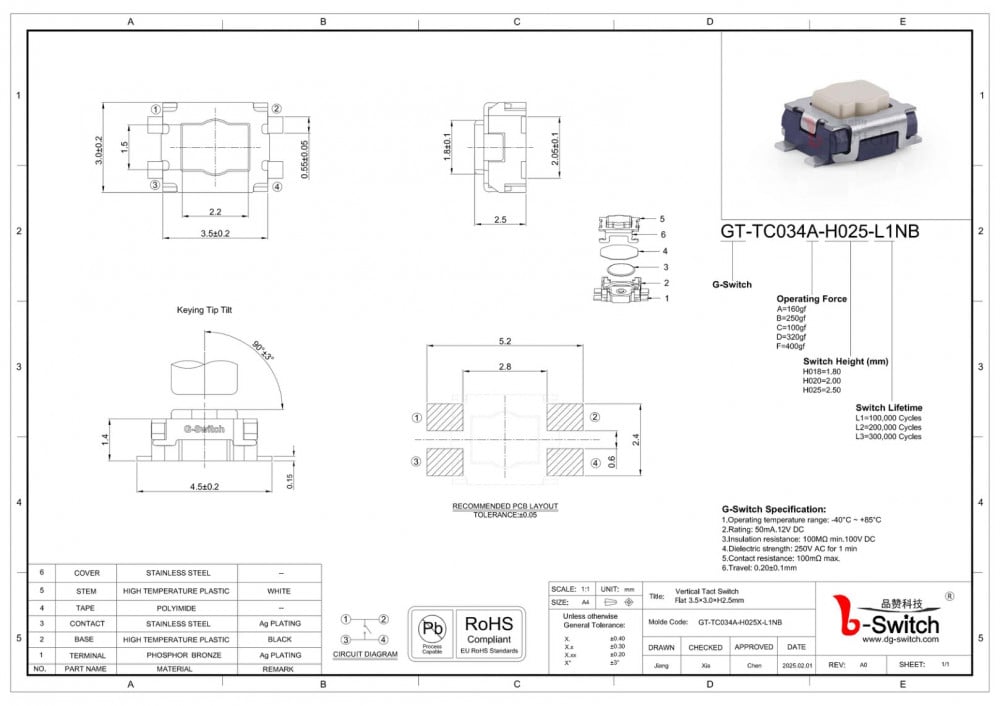 GT-TC034A-H025-L1NB technical document preview