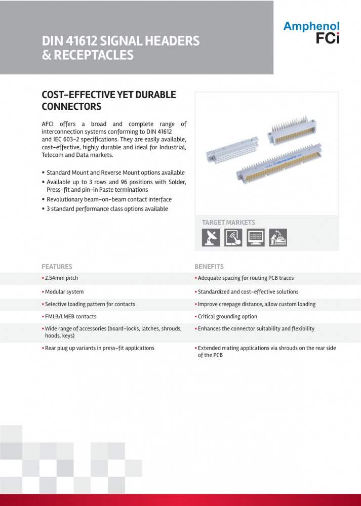 Amphenol DIN 41612 connector document page 1