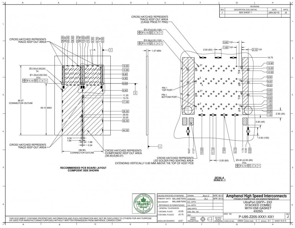 Amphenol U95-Z205-4081-141 drawing sheet 3