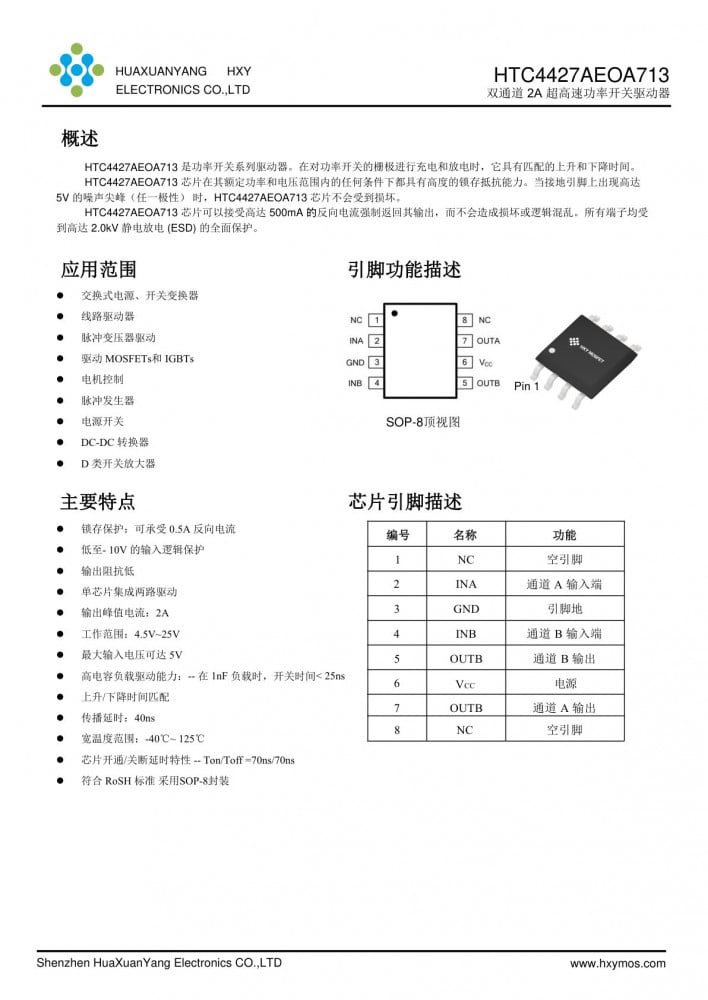 HTC4427AEOA713 datasheet page 1