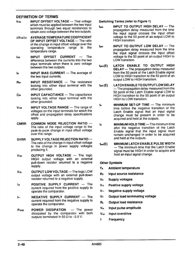 AM685DL datasheet page 10