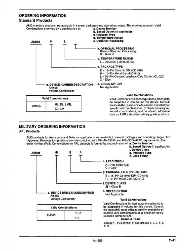 AM685DL datasheet page 3