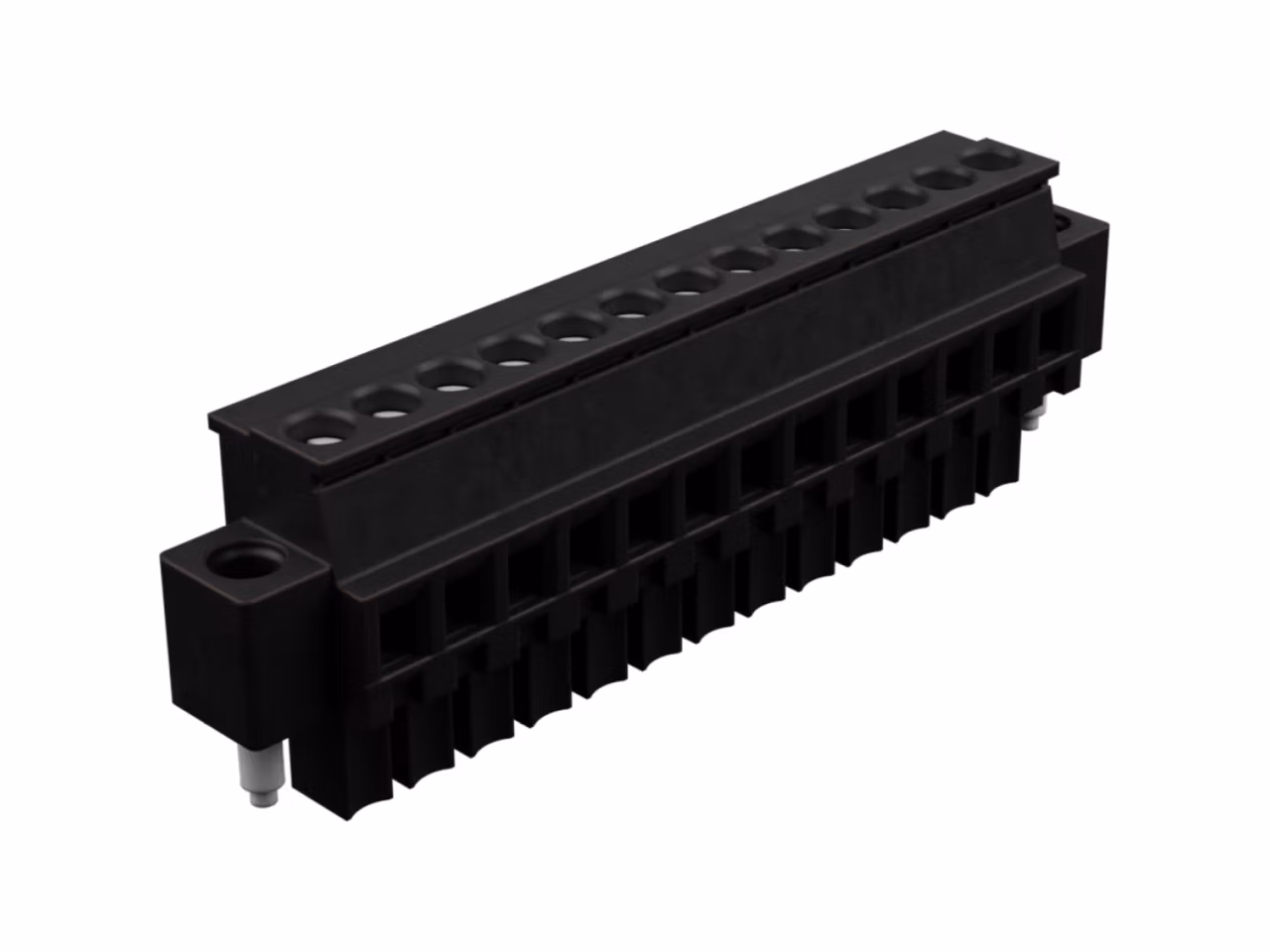 3.81mm Pitch Eurostyle Vertical Plug, with Retention Screws, Rear Wire Entry, Gold (Au) Plated, Black, 13 Circuits for sale