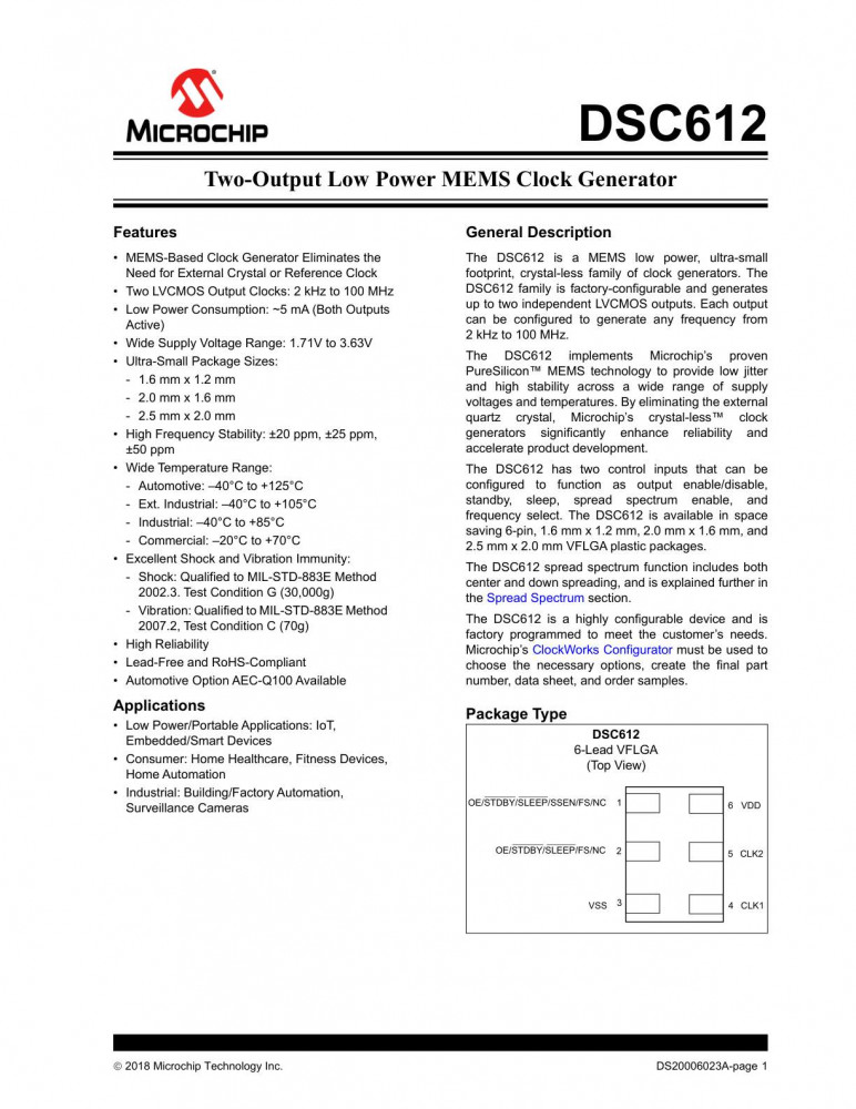DSC612 datasheet page 1