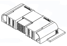 EXTreme Ten60Power Right-Angle Receptacle with Side Guides, 3 DC Power Circuits, 15 Signal Circuits, 3 DC Power Circuits, Press Fit Tail