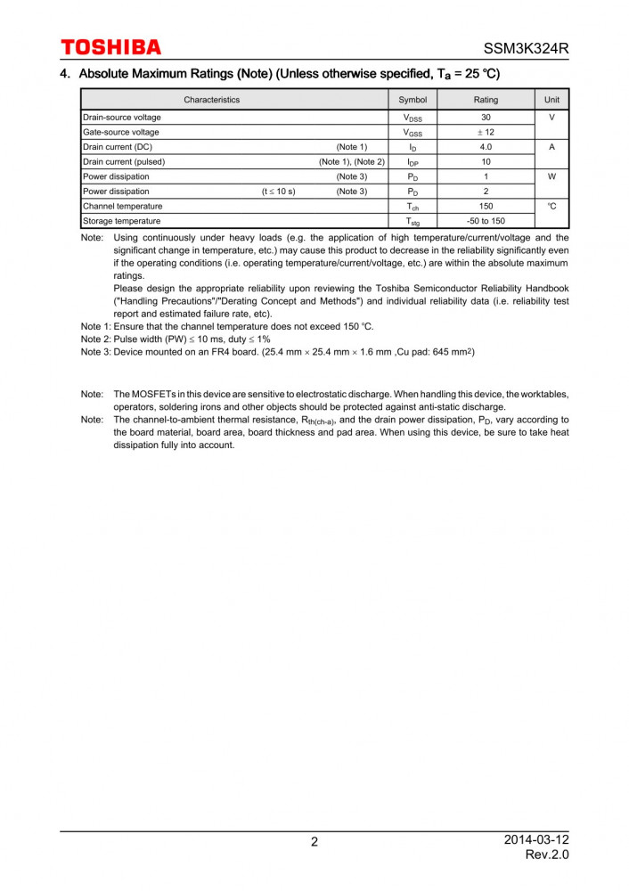 SSM3K324R,LF datasheet page 2