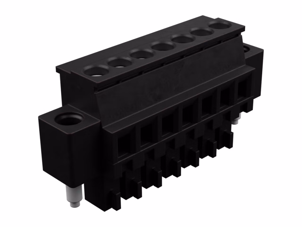 3.81mm Pitch Eurostyle Vertical Plug, with Retention Screws and Standard Imprinting, Front Wire Entry, Gold (Au) Plated, Black, 7 Circuits for sale