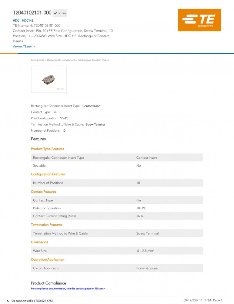 HE-010-M technical document page 1