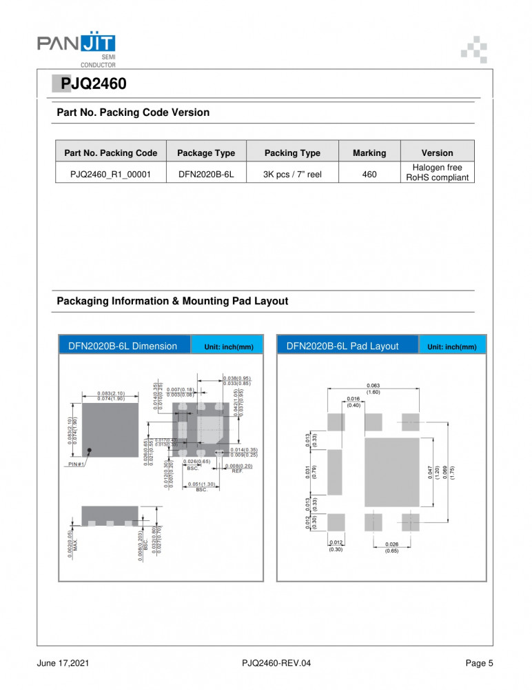 PJQ2460 datasheet page 5