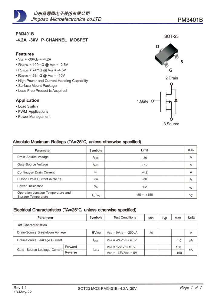 PM3401B datasheet page 1