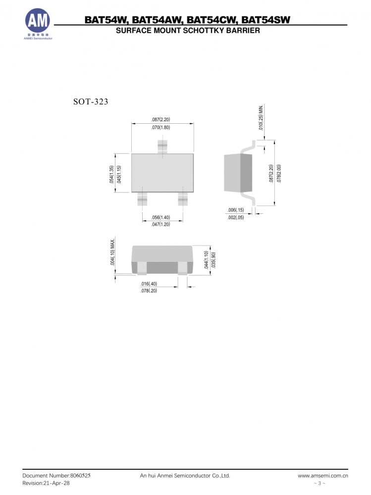 BAT54CW technical document page 3