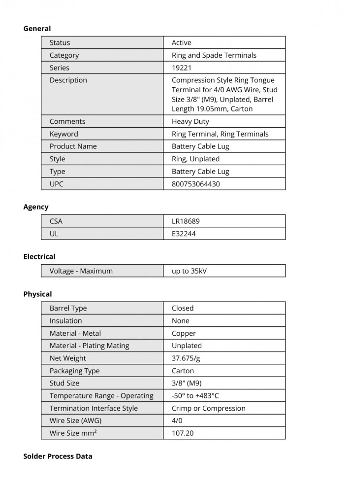 Technical document page 2 for product reference