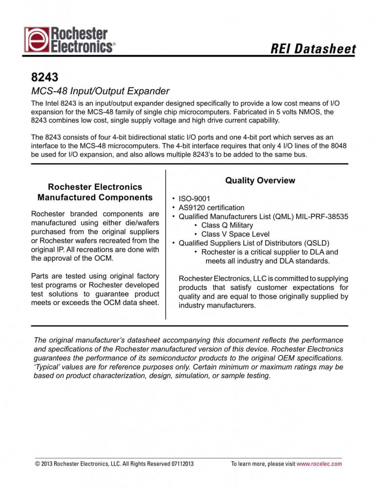 P8243 datasheet page 1
