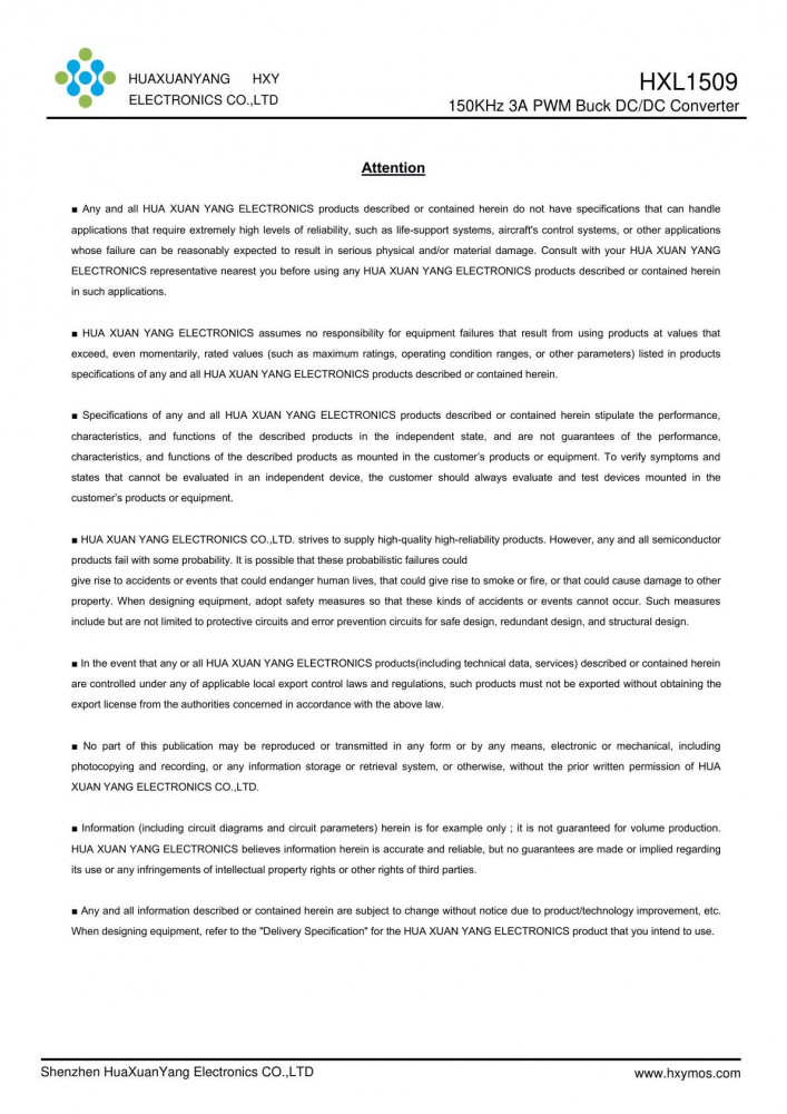 HXL1509 datasheet page 8