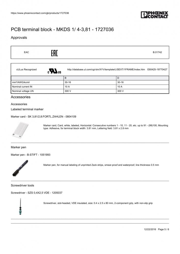 Phoenix Contact 1727036 drawings and classifications page 5