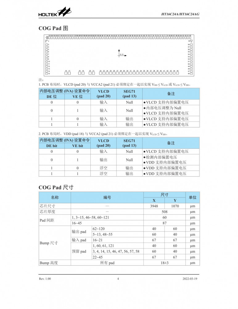 HT16C24A datasheet page 4