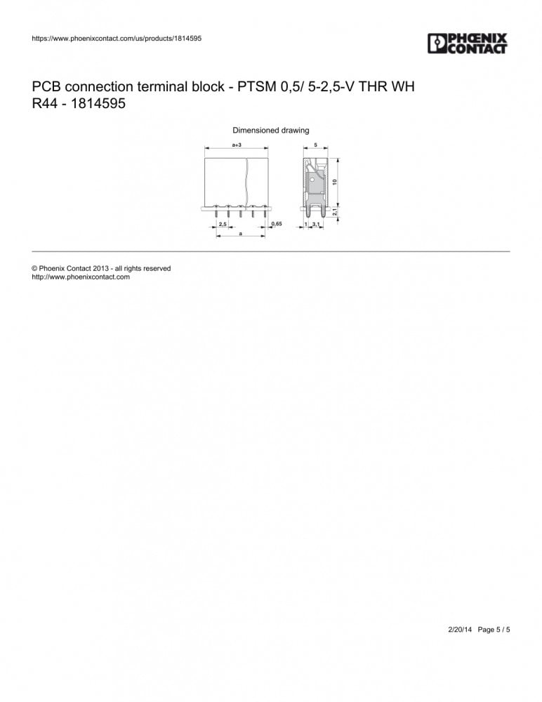 Phoenix Contact 1814595 drilling diagram
