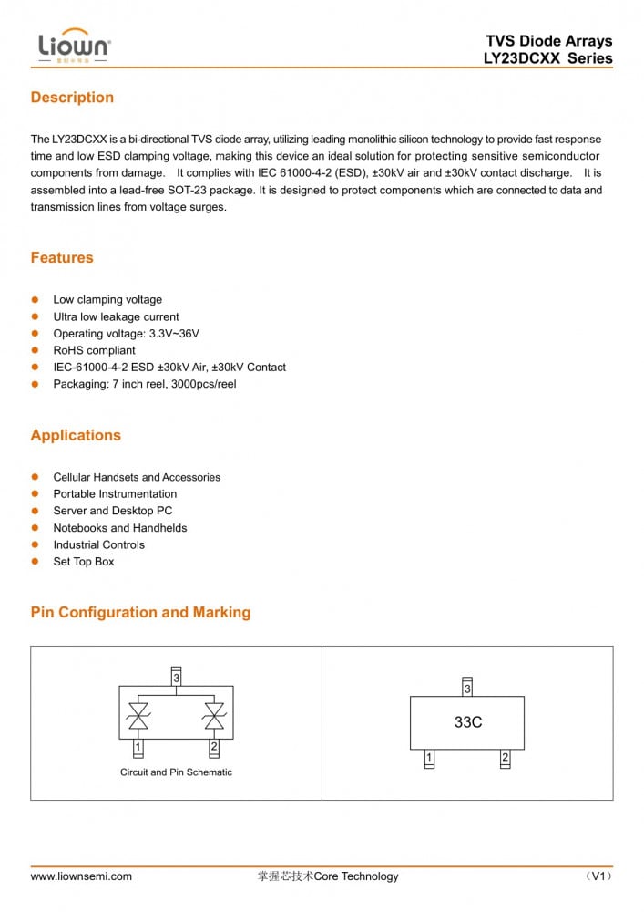 Liown LY23DC24 datasheet page 1