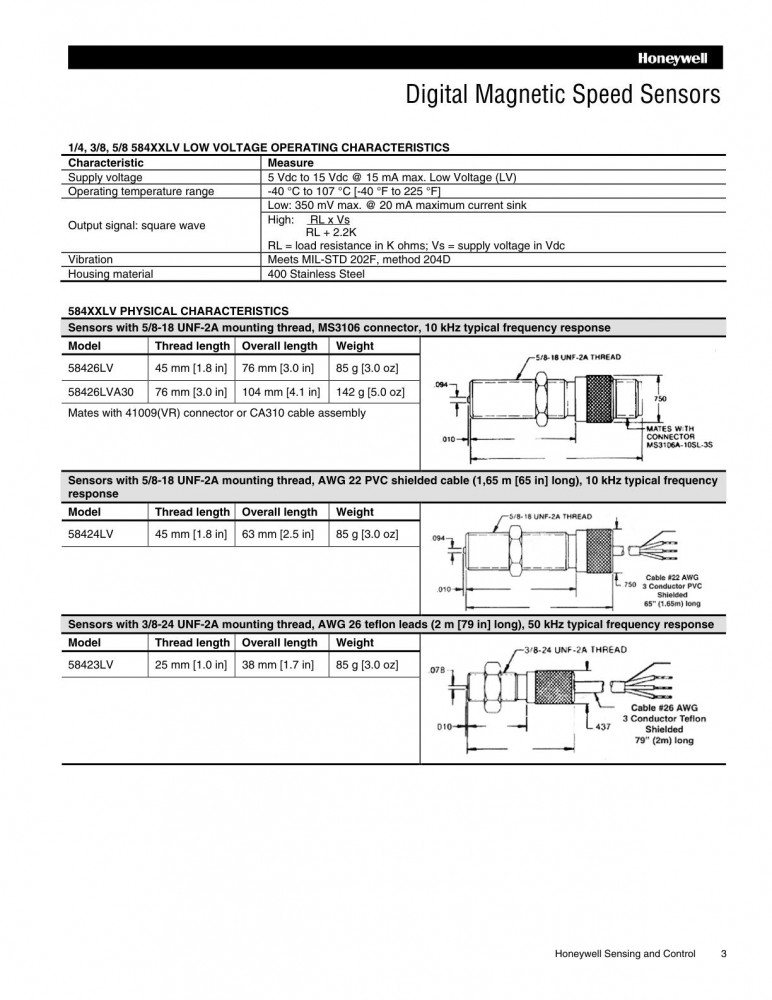 Honeywell 584XX Series datasheet page 3