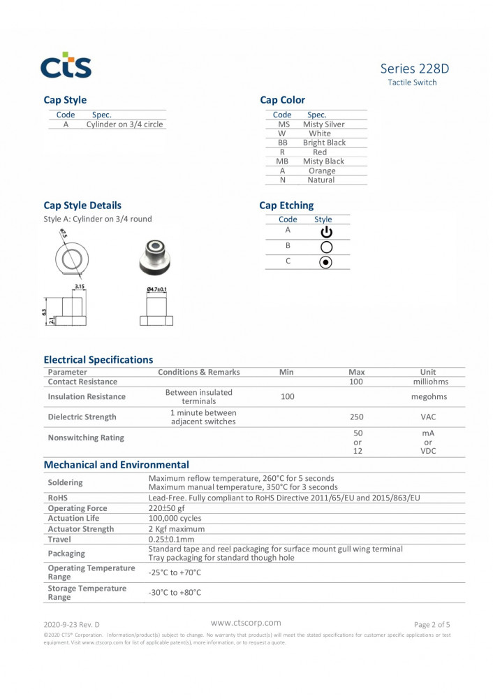 CTS 228D technical document page 2