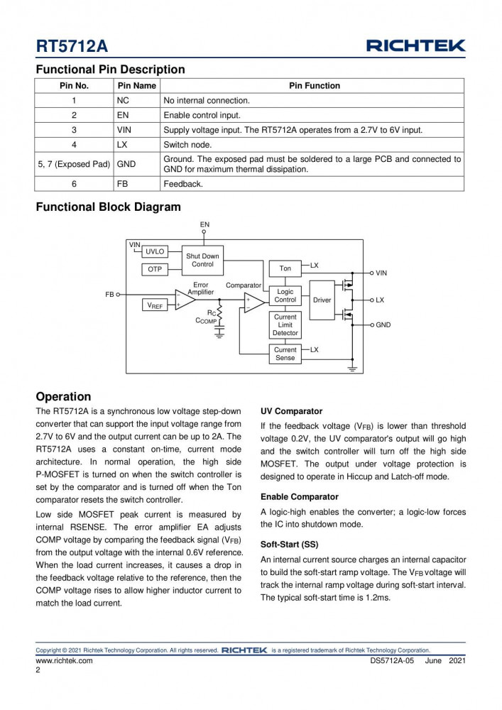 RT5712A datasheet page 2