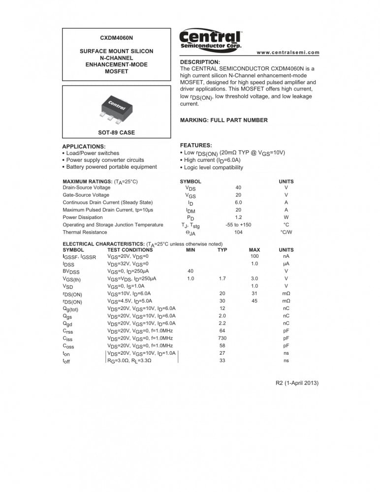 CXDM4060N TR PBFREE datasheet page 1