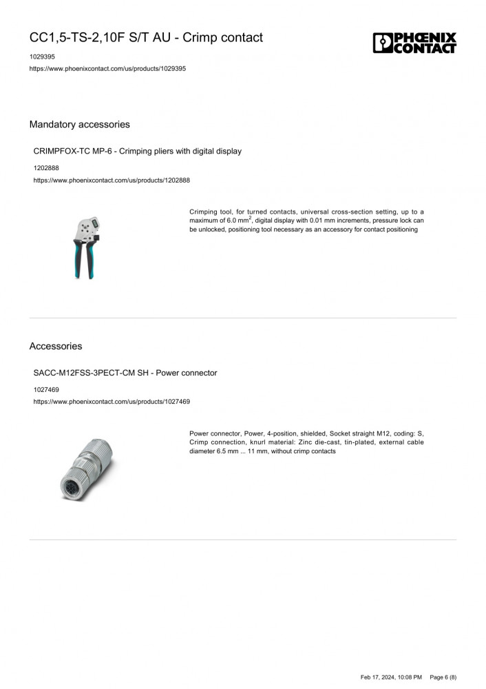 Phoenix Contact 1029395 technical document page 6