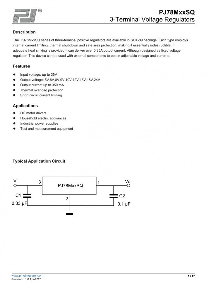 PJ78M06SQ datasheet page 1