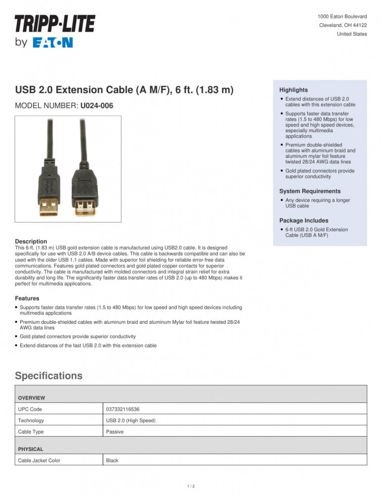 U024-006 technical document page 1