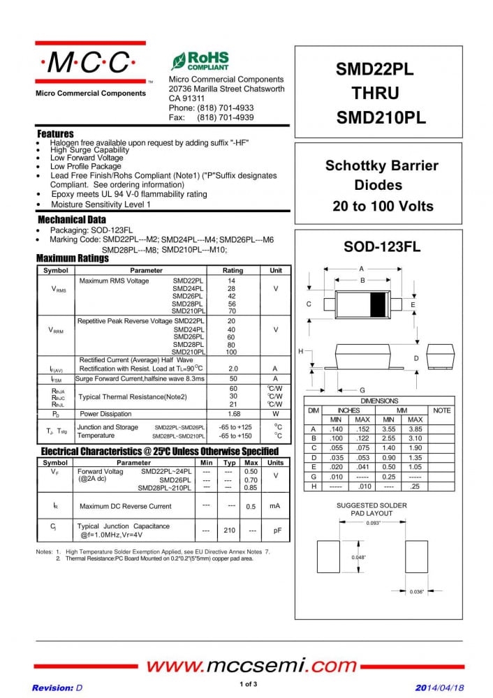 MCC SMD24PL datasheet page 1