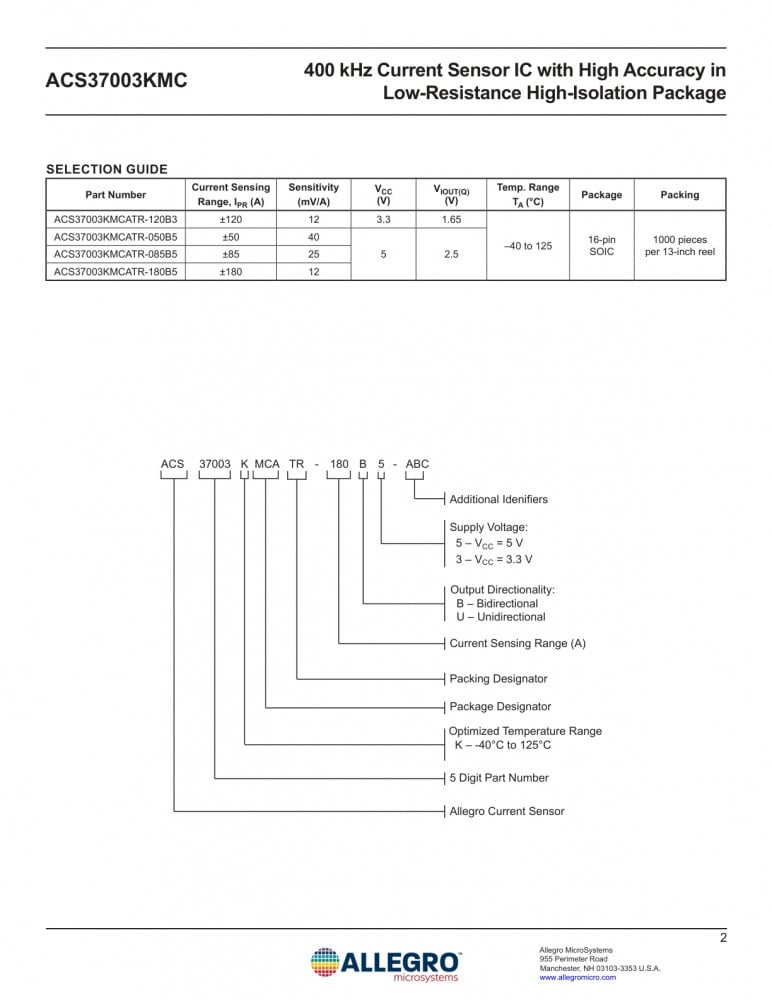 ACS37003 datasheet page 2