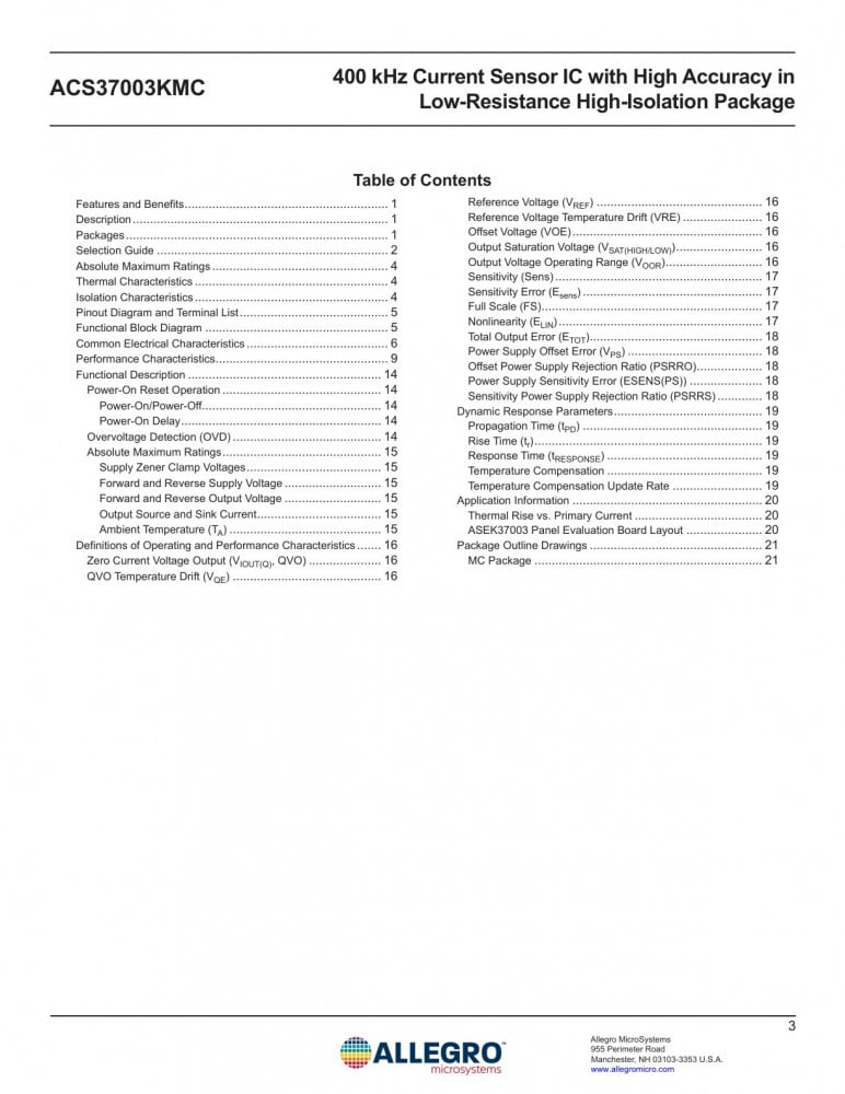ACS37003 datasheet page 3
