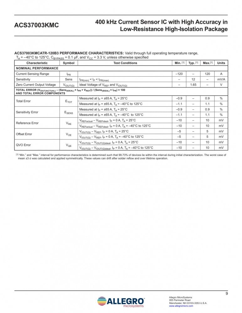 ACS37003 datasheet page 9