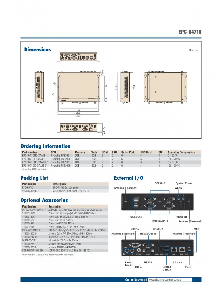 EPC-R4710 technical document page 2