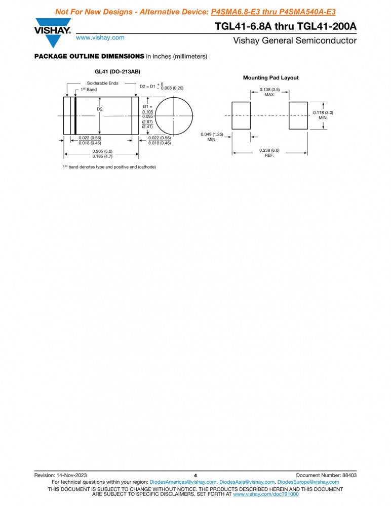 Vishay TGL41 technical document page 4