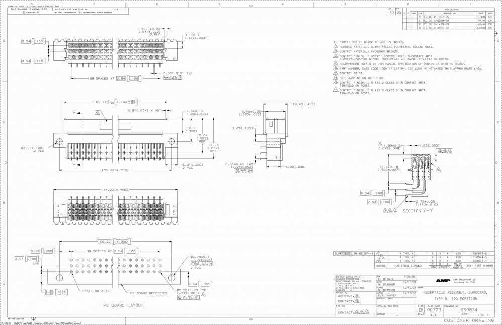 TE Connectivity 650874 customer drawing preview