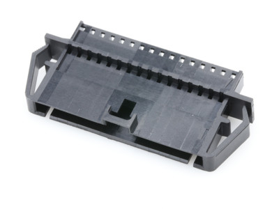 SL Wire-to-Wire Panel Mount Crimp Housing, Single Row, Version B, with Mounting Ears, 16 Circuits, Black for sale