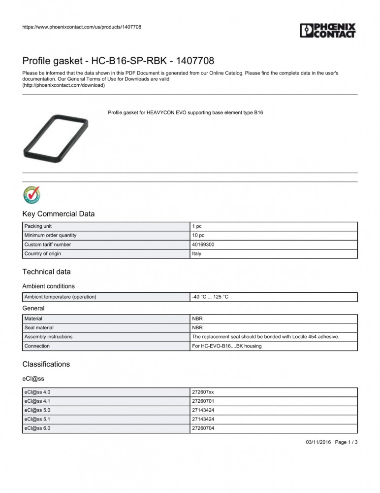 Phoenix Contact 1407708 technical document page 1