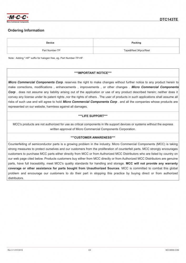 DTC143TE-TP datasheet page 4