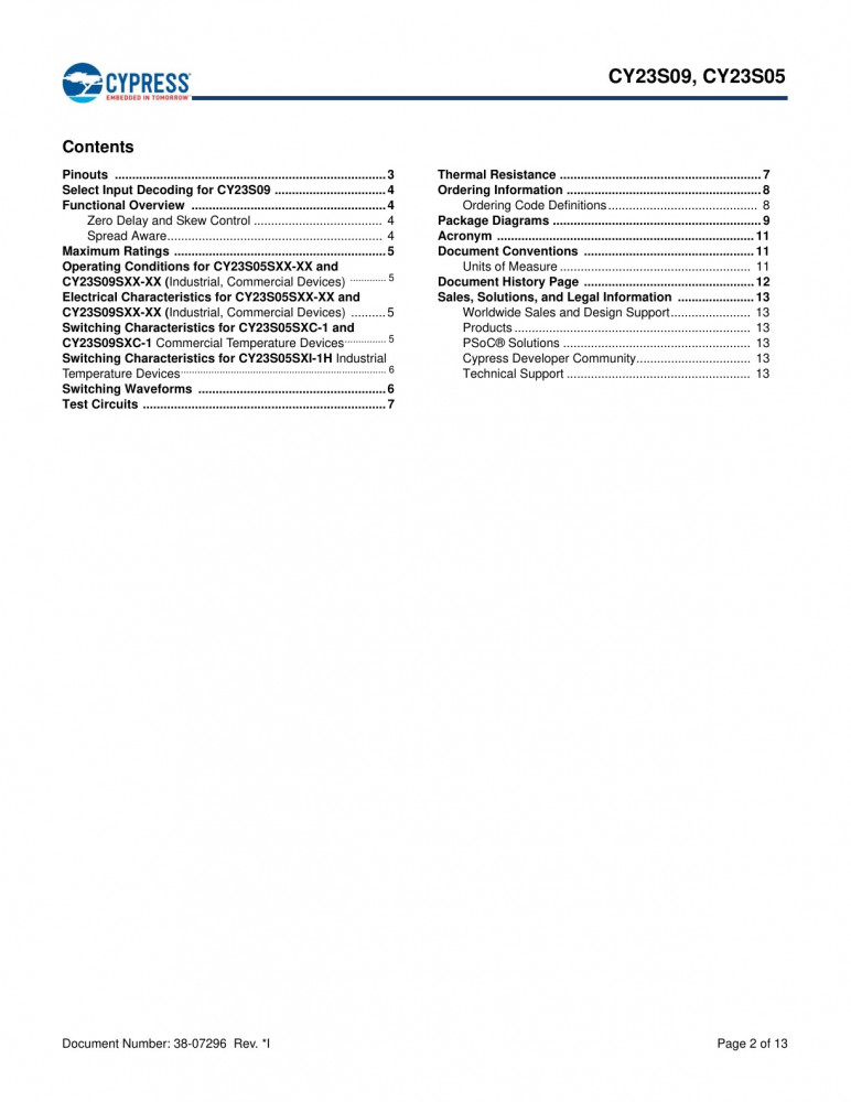 CY23S09SXC-1H datasheet page 2
