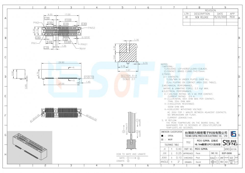 PCIE-52P69L technical document page 1