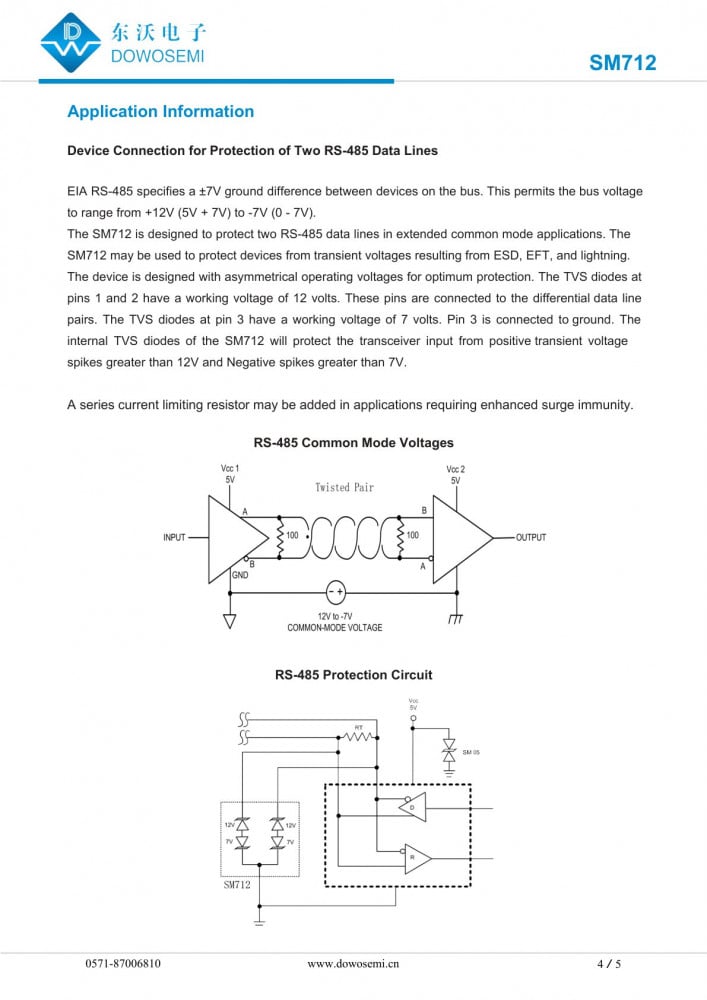 DOWO SM712 datasheet page 4