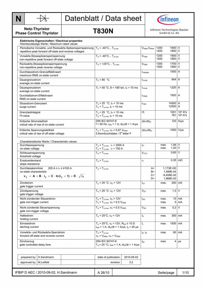 T830N18TOF datasheet page 1