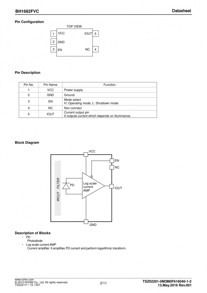 BH1682FVC-TR technical document page 2